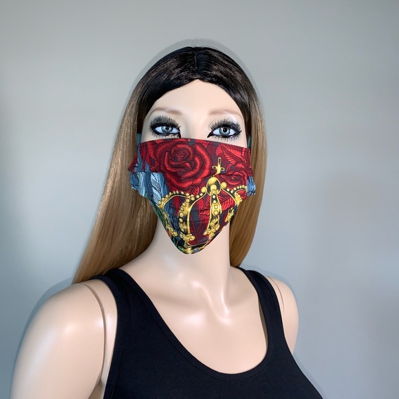 Accessories | Face Mask Womens Queen Crown Cross Roses | Poshmark